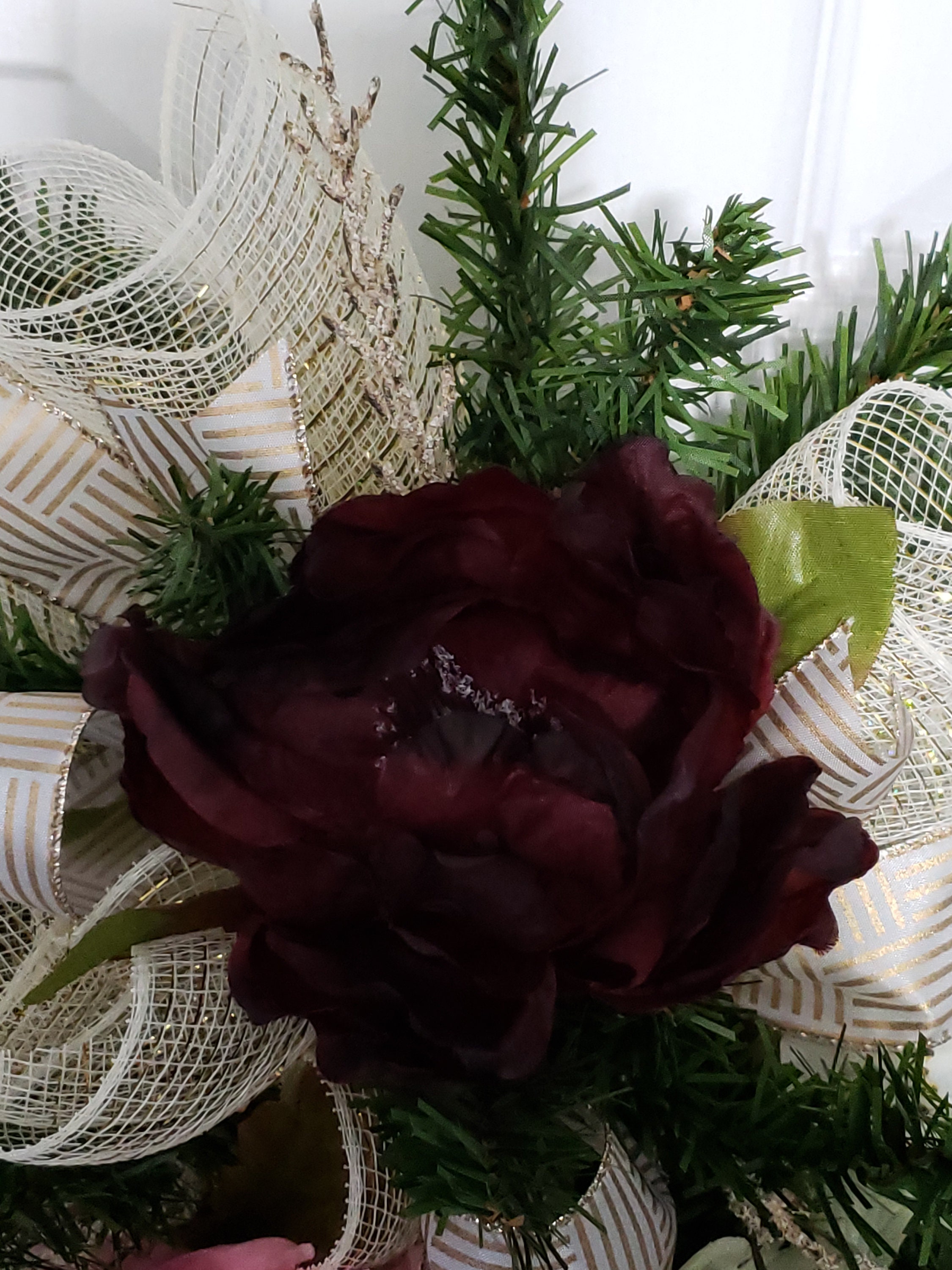 Fall Swag for Front Door Autumn Swag Burgundy Peony Swag | Etsy