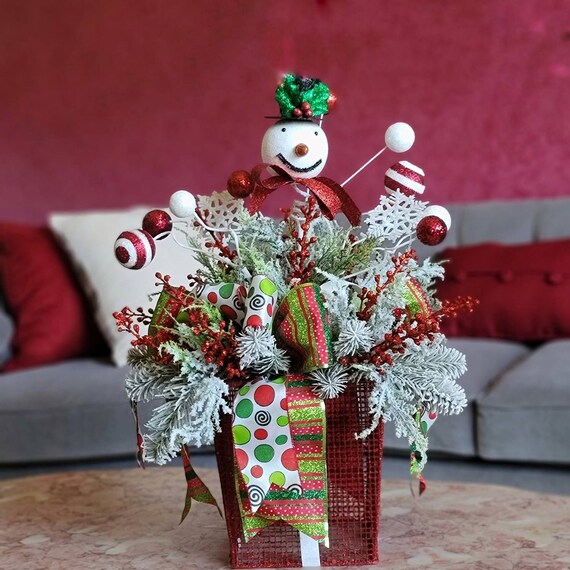 Snowman Gift Box Snowman Table Decor Holiday Gift Box | Etsy