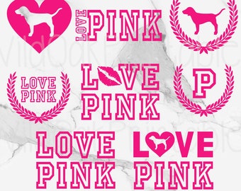 LOVE PINK svg file Love Pink Dog svg Pink Nation cut file | Etsy