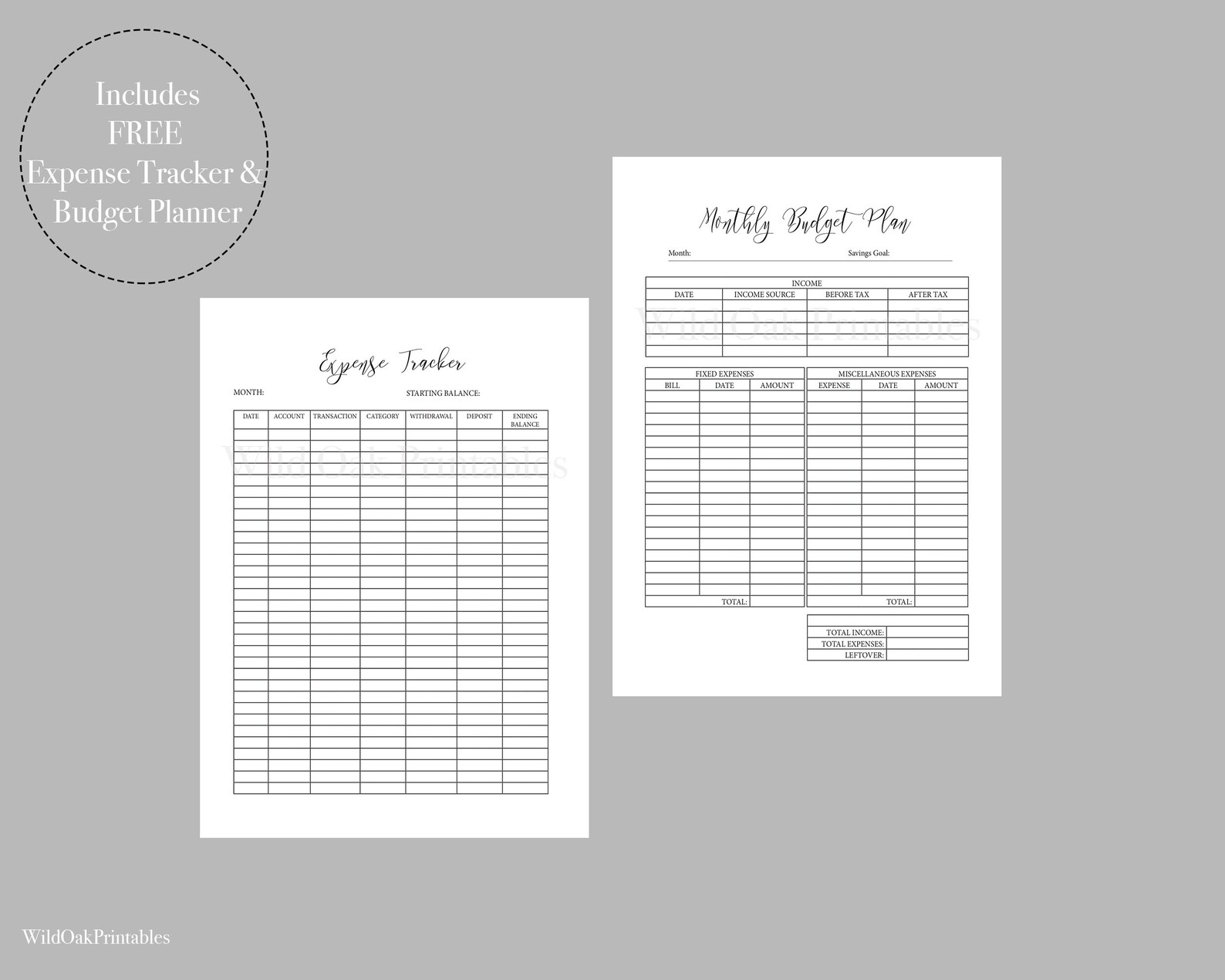 Horizontal Cash Money Envelope Printable, Cash Envelope Wallet System ...