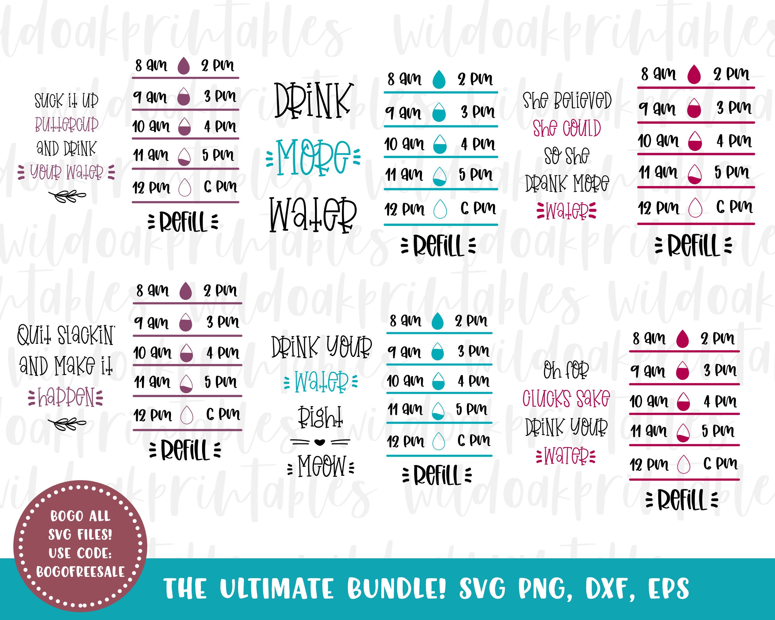 Water Bottle Tracker Svg Water Tracker Svg Cat Water Tracker - Etsy