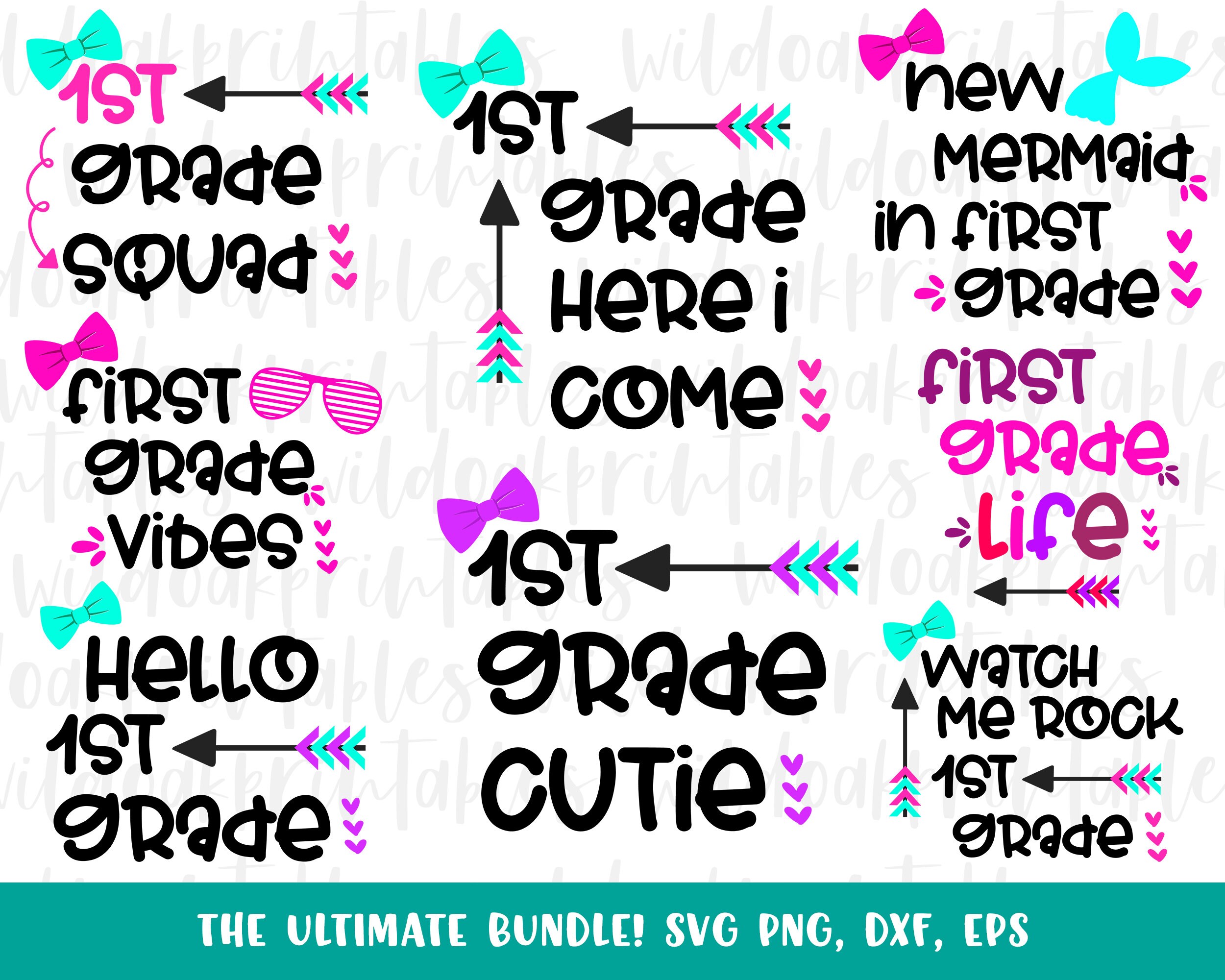 1st grade back to school svg 1st grade SVG eps dxf Silhouette png ...
