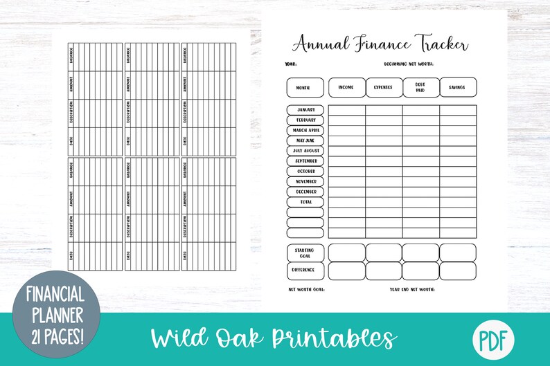 Financial Planner Bundle Printable Budget Planner Financial | Etsy
