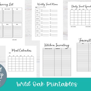 Weekly Meal Plan Bundle Printable, Food Budget Planner, Food Savings ...