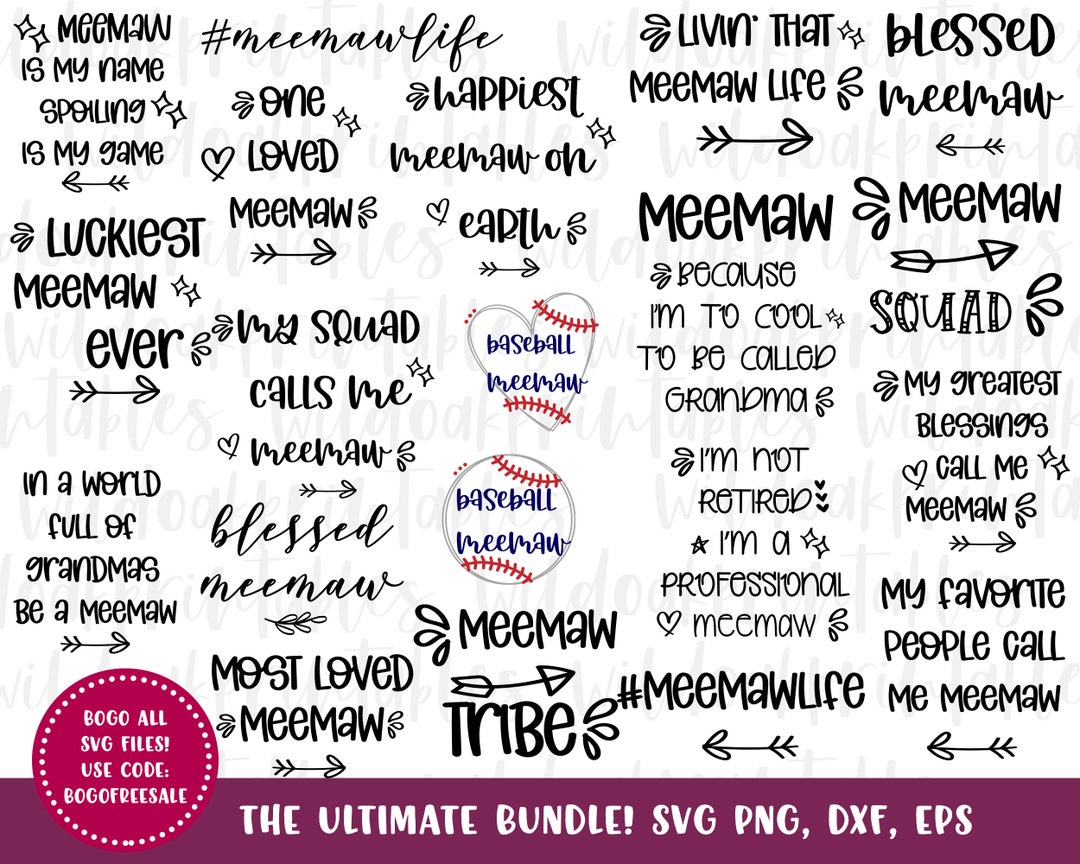 Meemaw Life Svg, Meemaw Svg, Meemaw Svg Bundle, Funny Meemaw Svgs ...