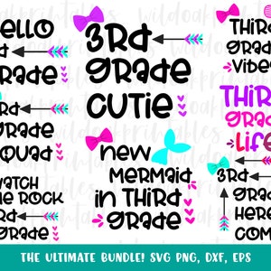 3rd Grade Squad Svg, Back to School Svgs, 3rd Grade Svgs, Hello Third ...