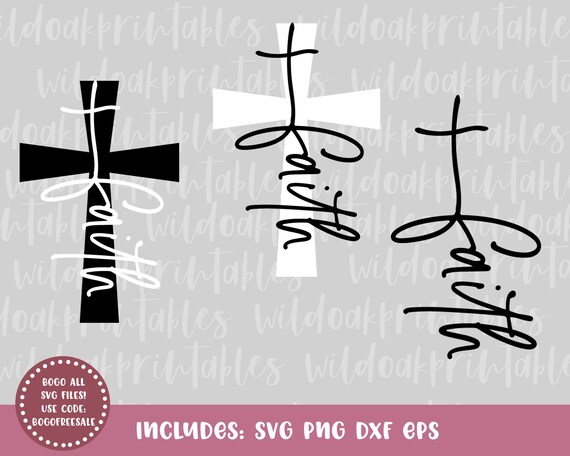 Faith Cross Svg Cursive Faith Svgs Cross Svg Scripture | Etsy