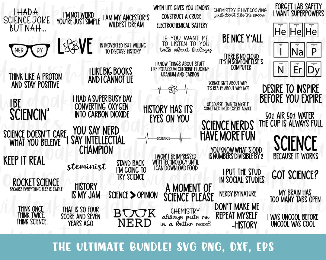 Science Svg Bundle, History Svg Bundle, Nerdy Svg Bundle, Chemistry Svg ...