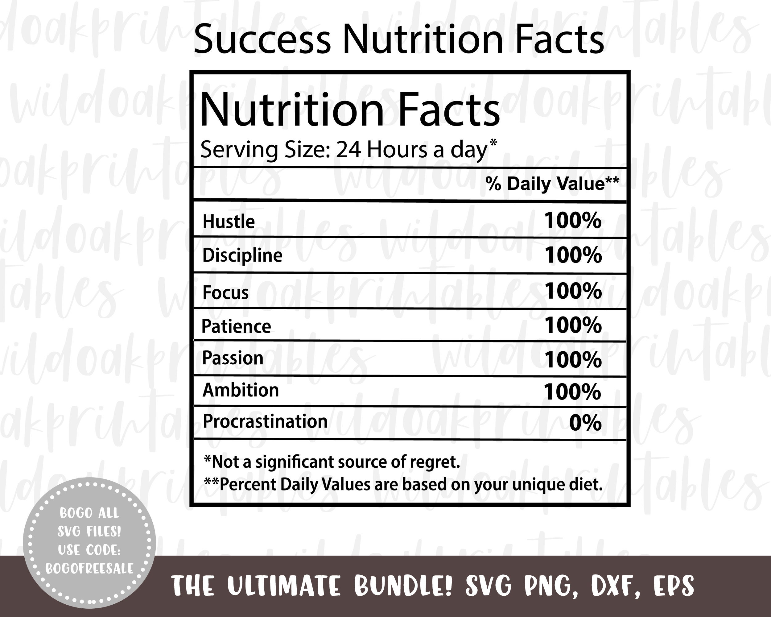 Success Nutrition Facts Labels Svg Success Svg Successful - Etsy Australia