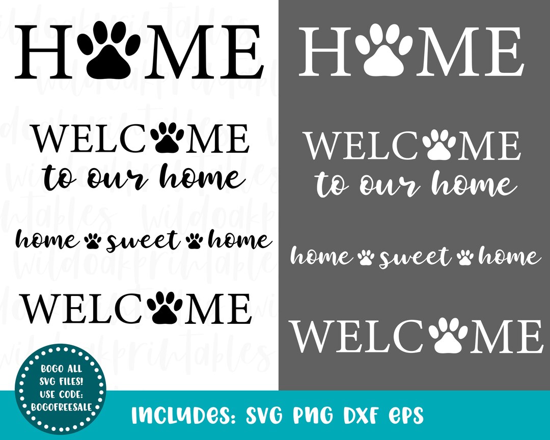 Digital Welcome Home Dog Signs Svg, Dog Home Signs, Home Sweet Home Paw ...