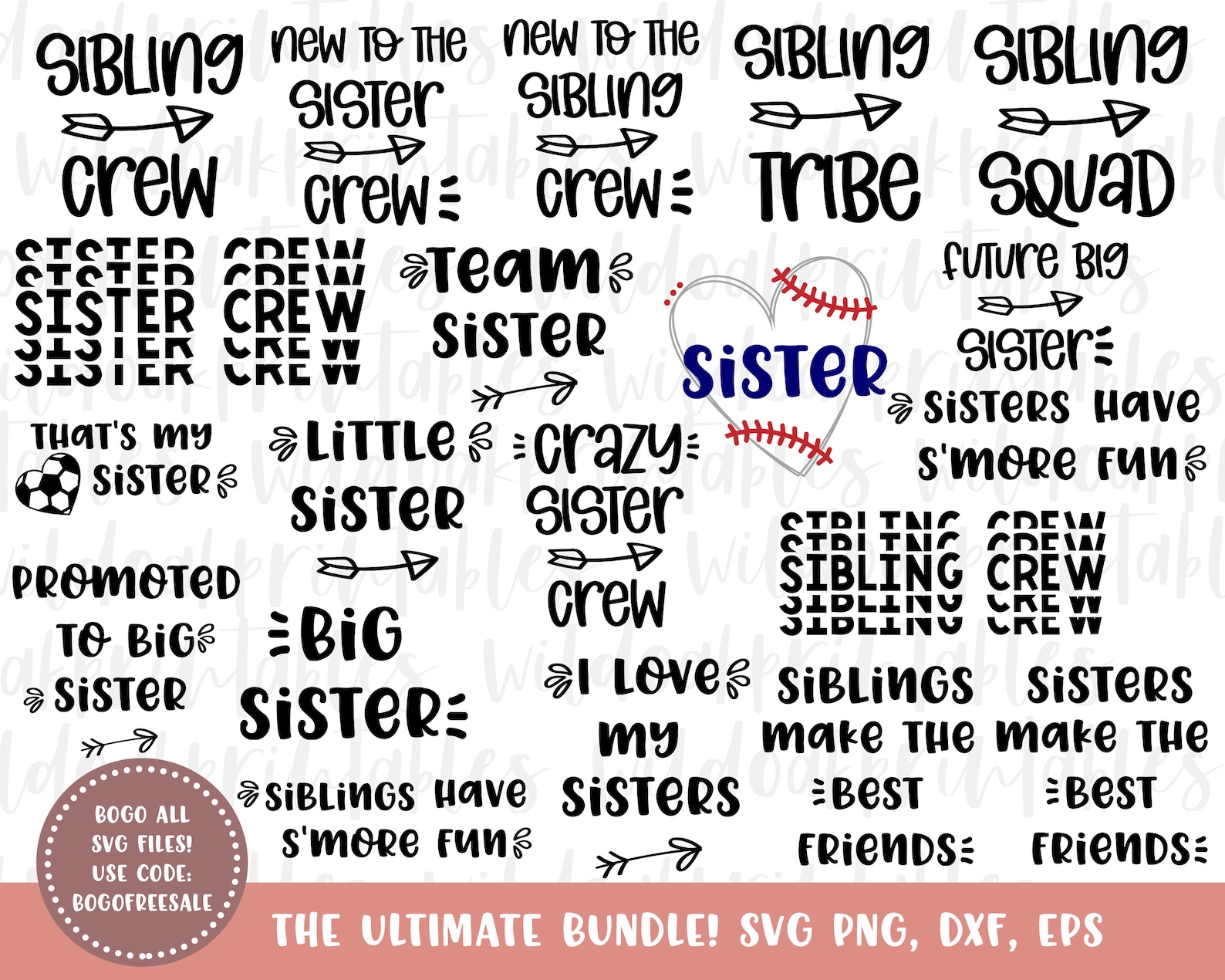 20 Sister Svg Bundle Siblings Svg Big Sister Svg Future | Etsy