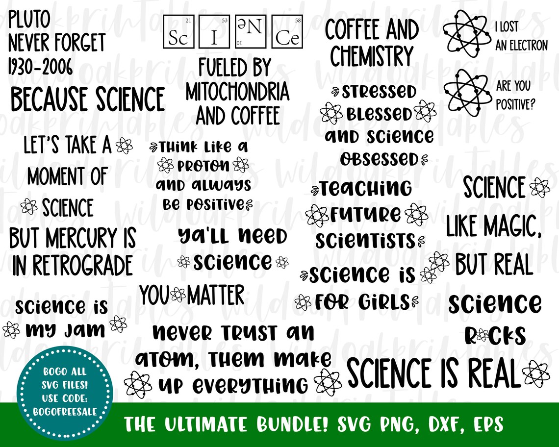 Science Svg Bundle Science Svg Water Bottle Tracker Science - Etsy