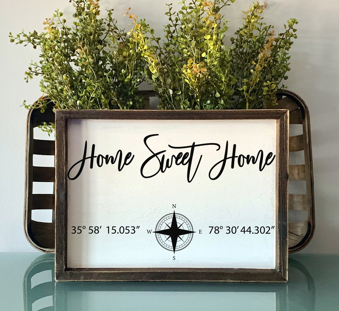 GPS Coordinate Home Svg Signs, Funny Digital Home Signs Svg, Diy Home ...