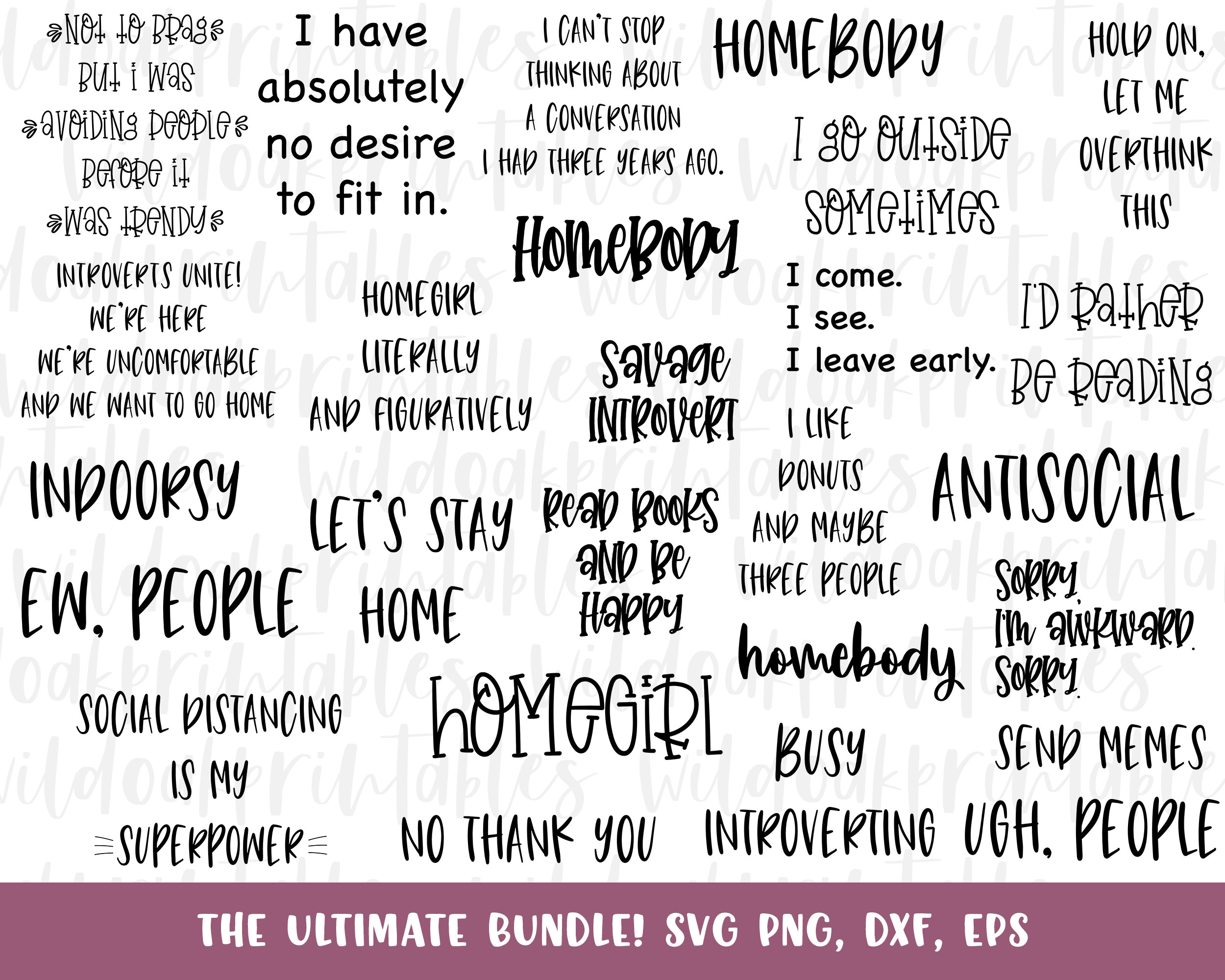 Introvert Svg Bundle Introverts Svg Funny Svg Sayings | Etsy Canada
