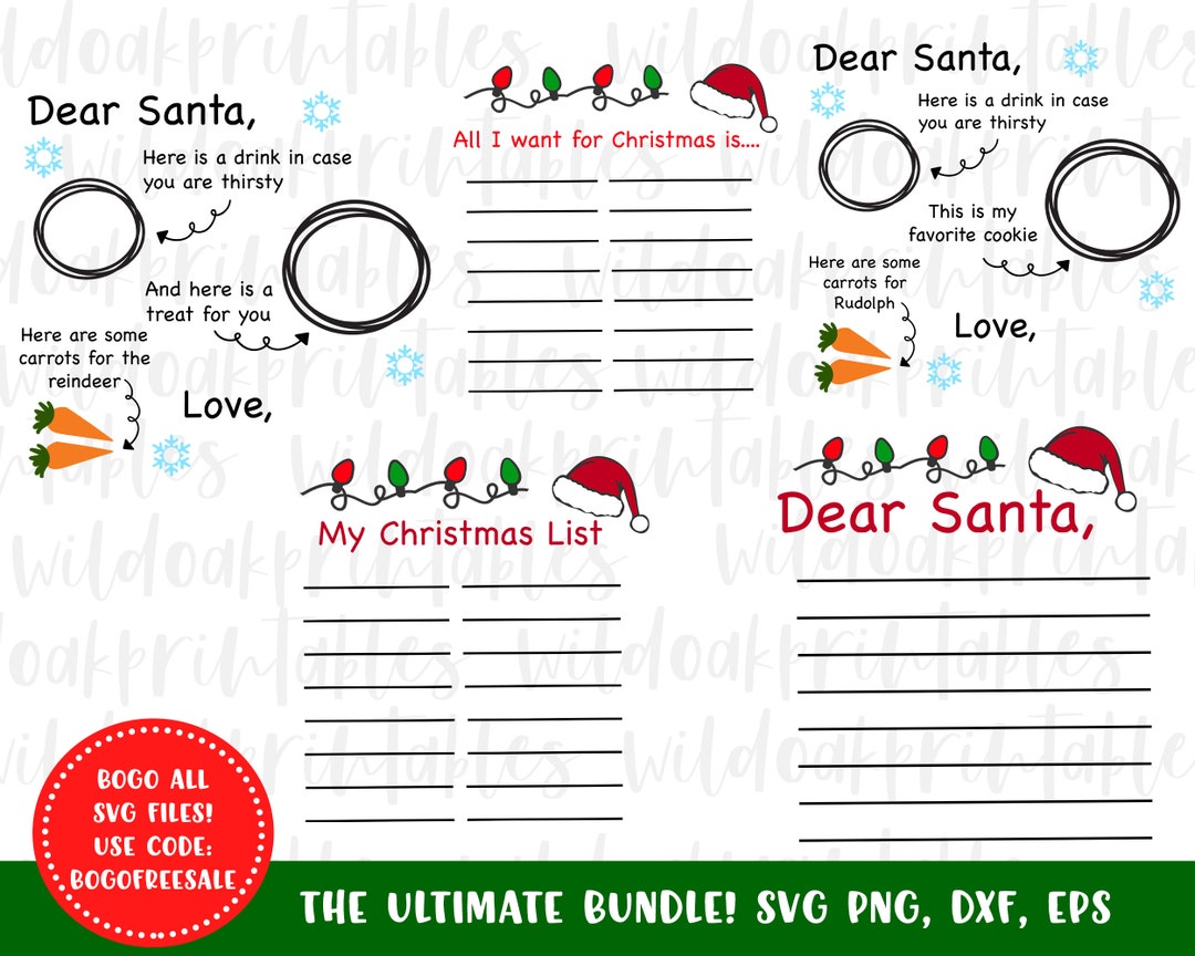 Christmas Wish List Svg Bundle, Dear Santa Svg Printable, Funny Food ...