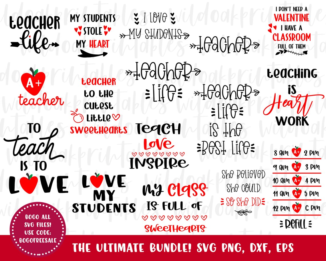 Teacher Svg Bundle I Love My Students Teacher Svg Sayings - Etsy