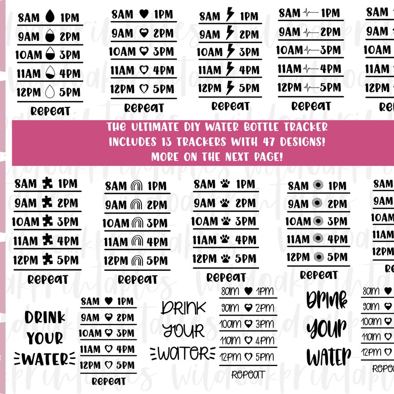 Water Bottle Tracker Svg - Etsy