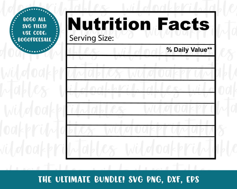 Design Your Own Nutrition Facts Svg Nutrition Facts Label - Etsy