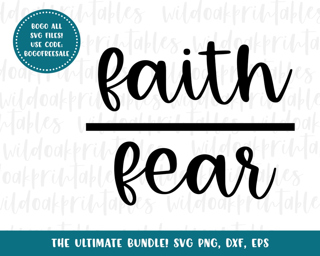 Faith Over Fear Svg, Cursive Faith Svgs, Cross Svg, Scripture Svgs ...