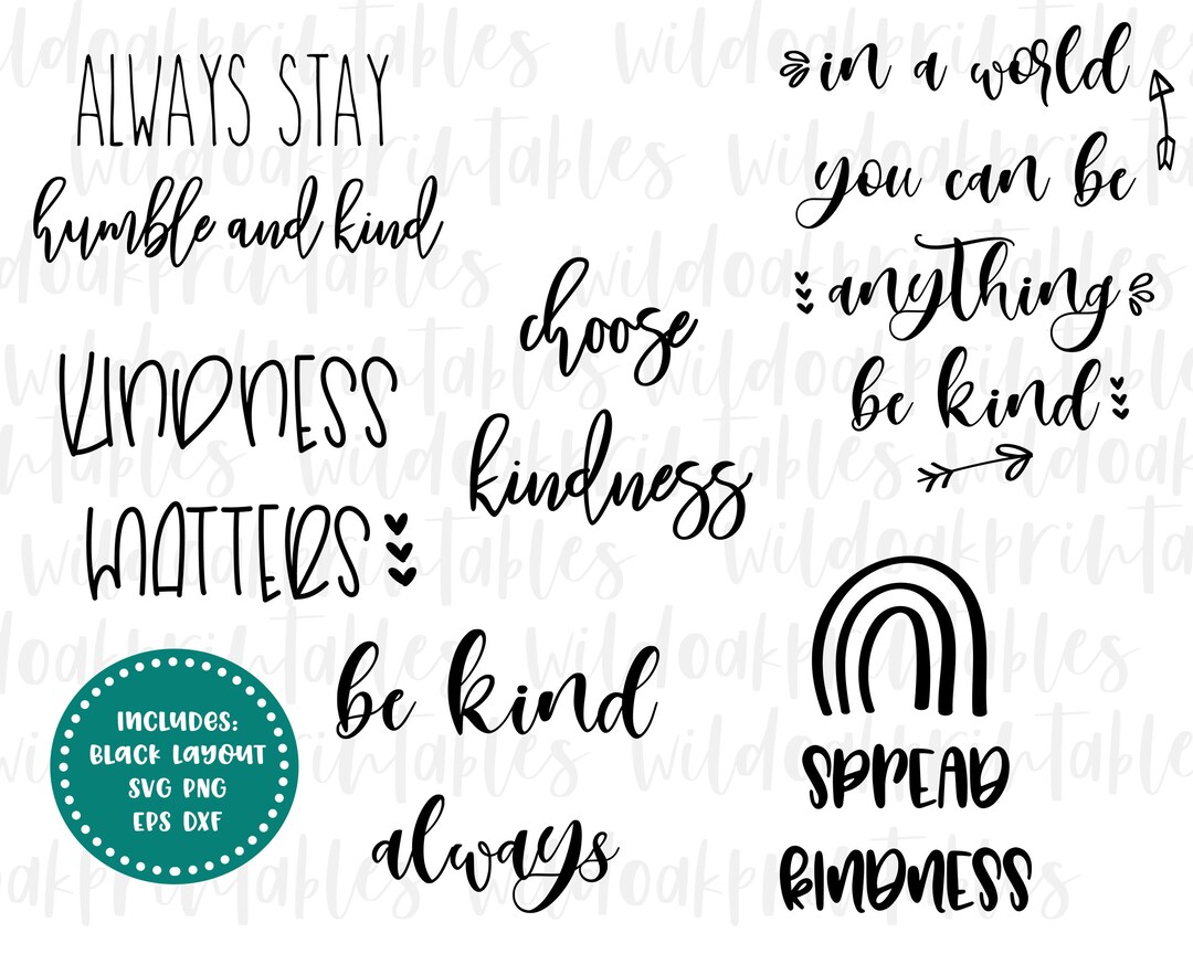 Be Kind Svg, Kindness Svg Bundle, Kind Svg Files for Cricut, Kindness ...