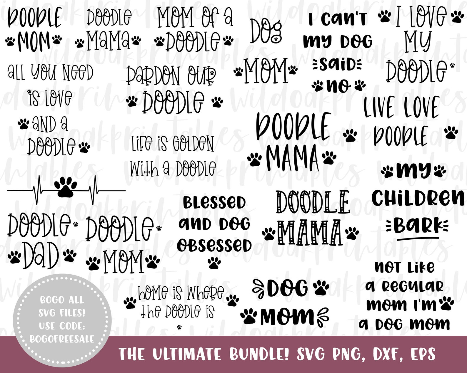 Doodle Dog Svg Bundle, Doodle Svg Files, Svg, Doodle Mom Svg, Doodle ...