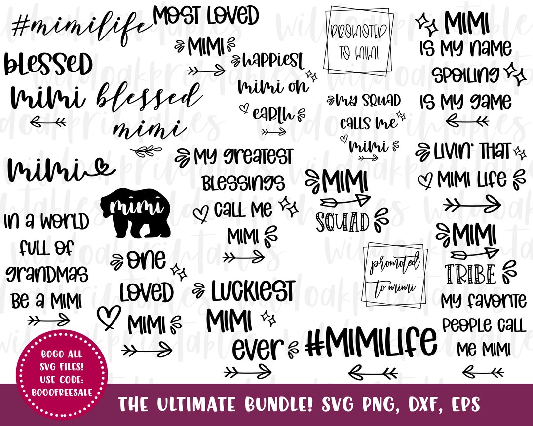 Mimi Life Svg, Mimi Svg, Mimi Svg Bundle, Funny Mimi Svgs, Blessed Mimi ...