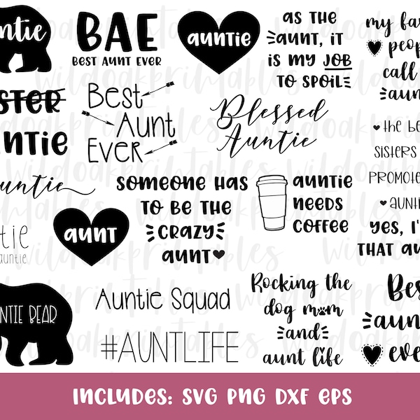 Auntie Svg - Etsy