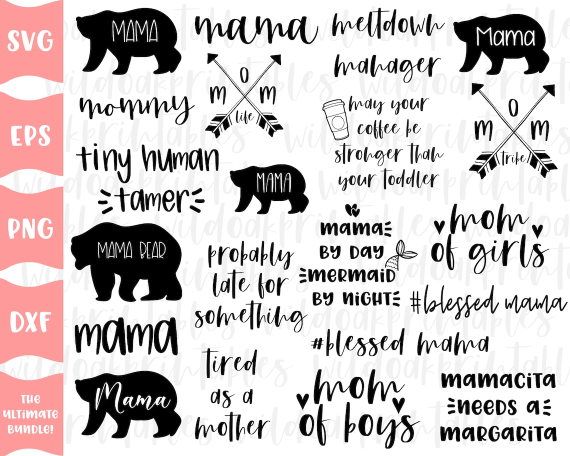 Mama svg bundle mommy svg bundle mommy svgs mama ill be | Etsy
