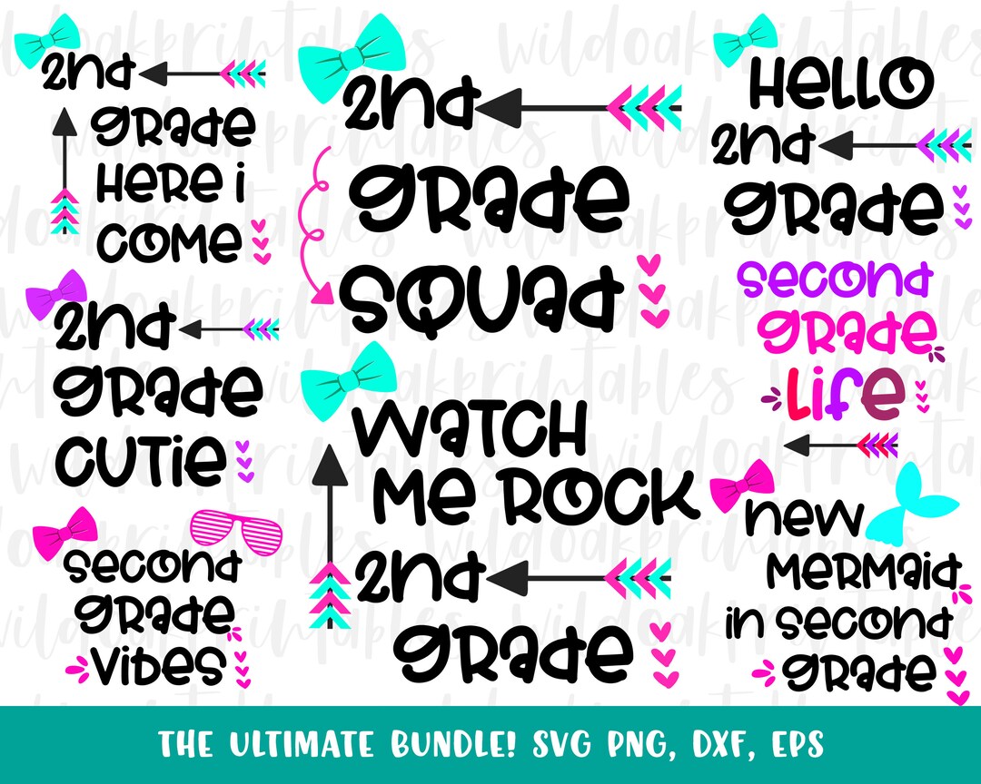 2nd Grade Squad Svg, Back to School Svgs, 2nd Grade Svgs, Hello Second ...