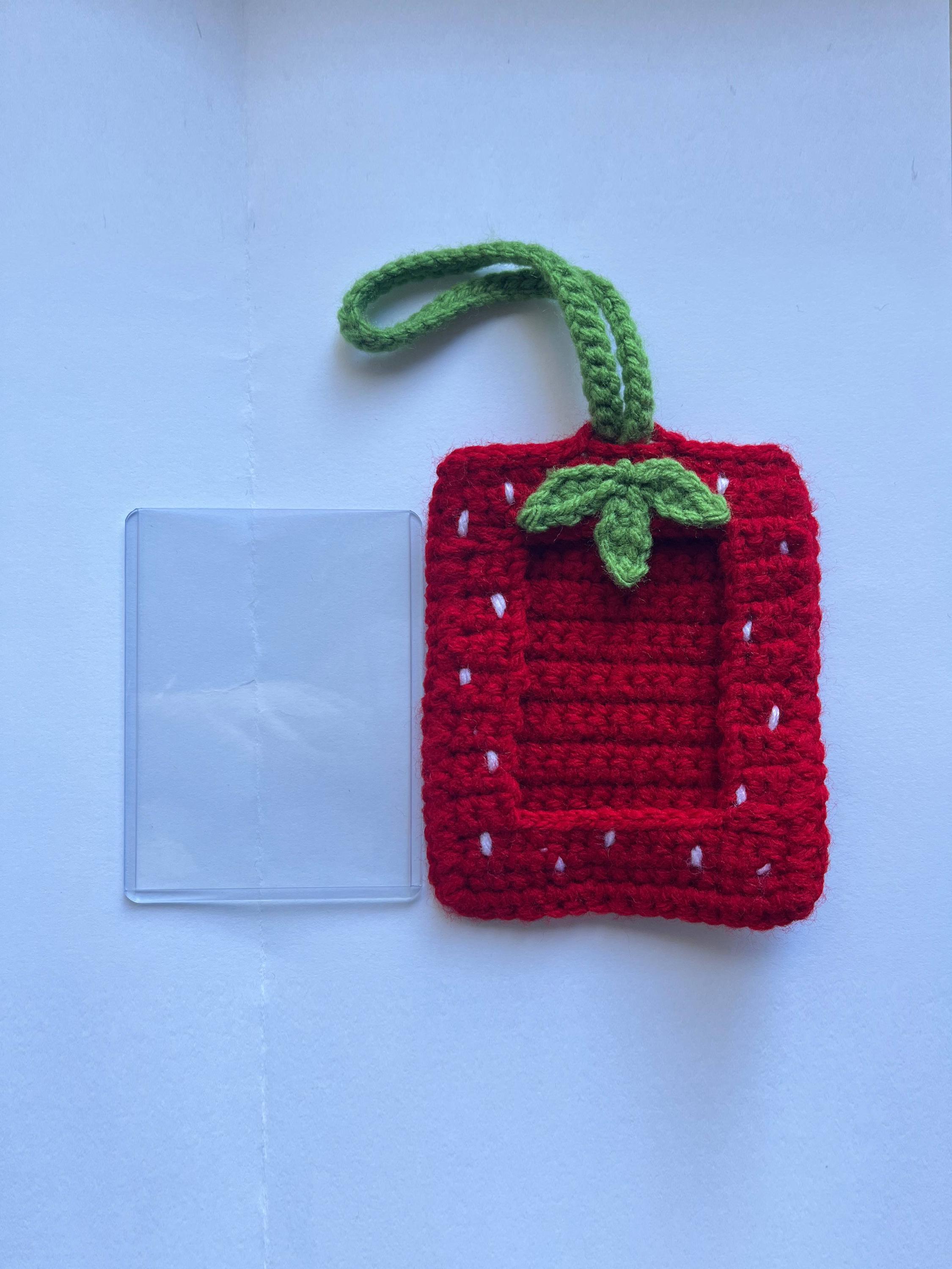 Strawberry Photocard Holder DIY Crochet Kpop Photocard ID Toploader ...