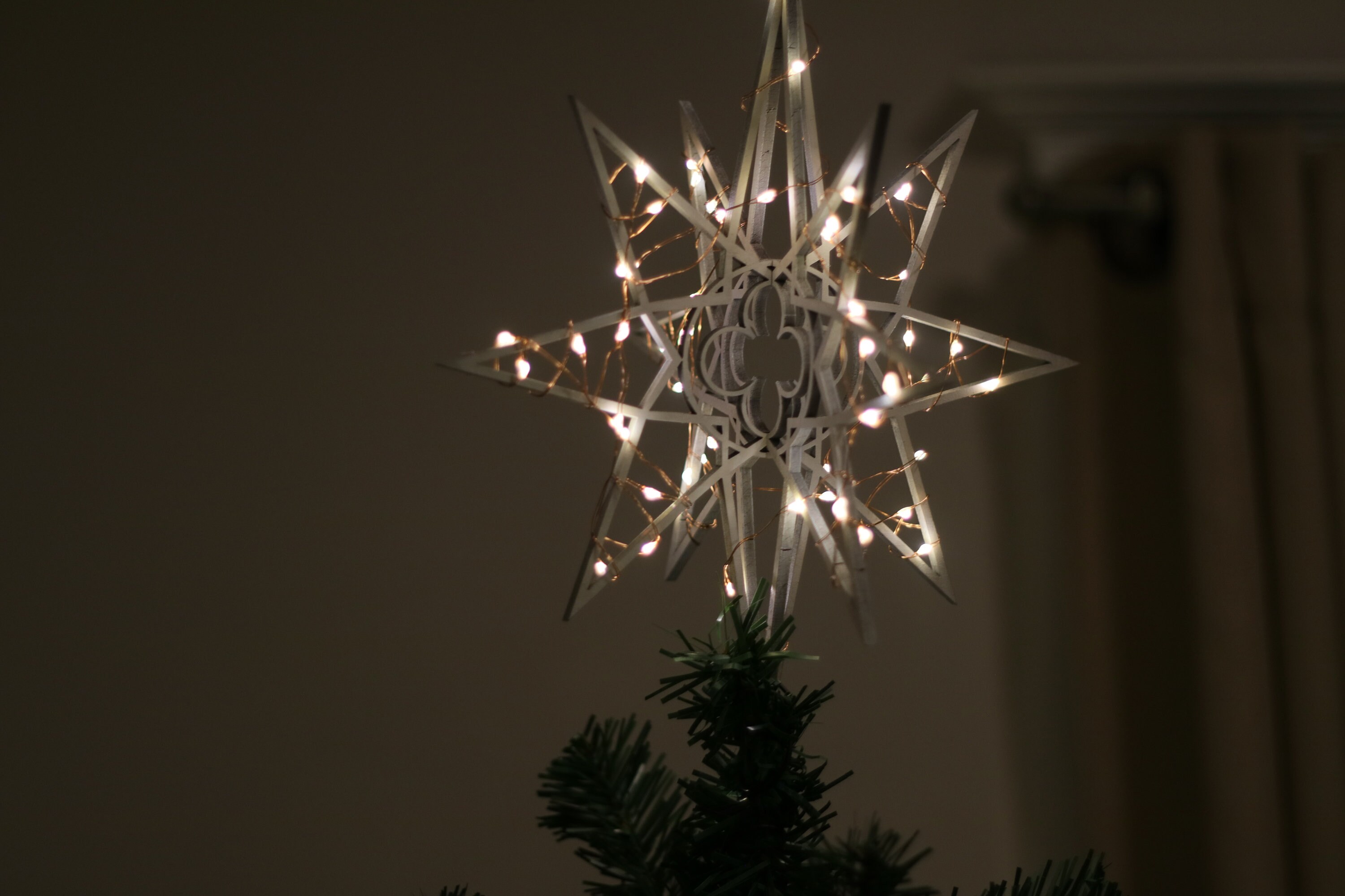Cross-centered Star Tree Topper LED - Etsy