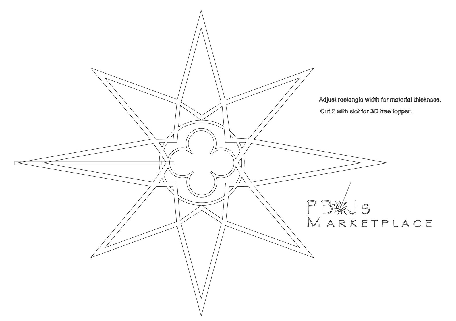 Star With Cross - Christmas Tree Topper [digital File] - Etsy