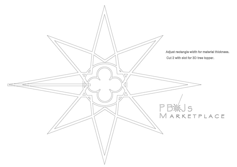 Star With Cross - Christmas Tree Topper [digital File] - Etsy