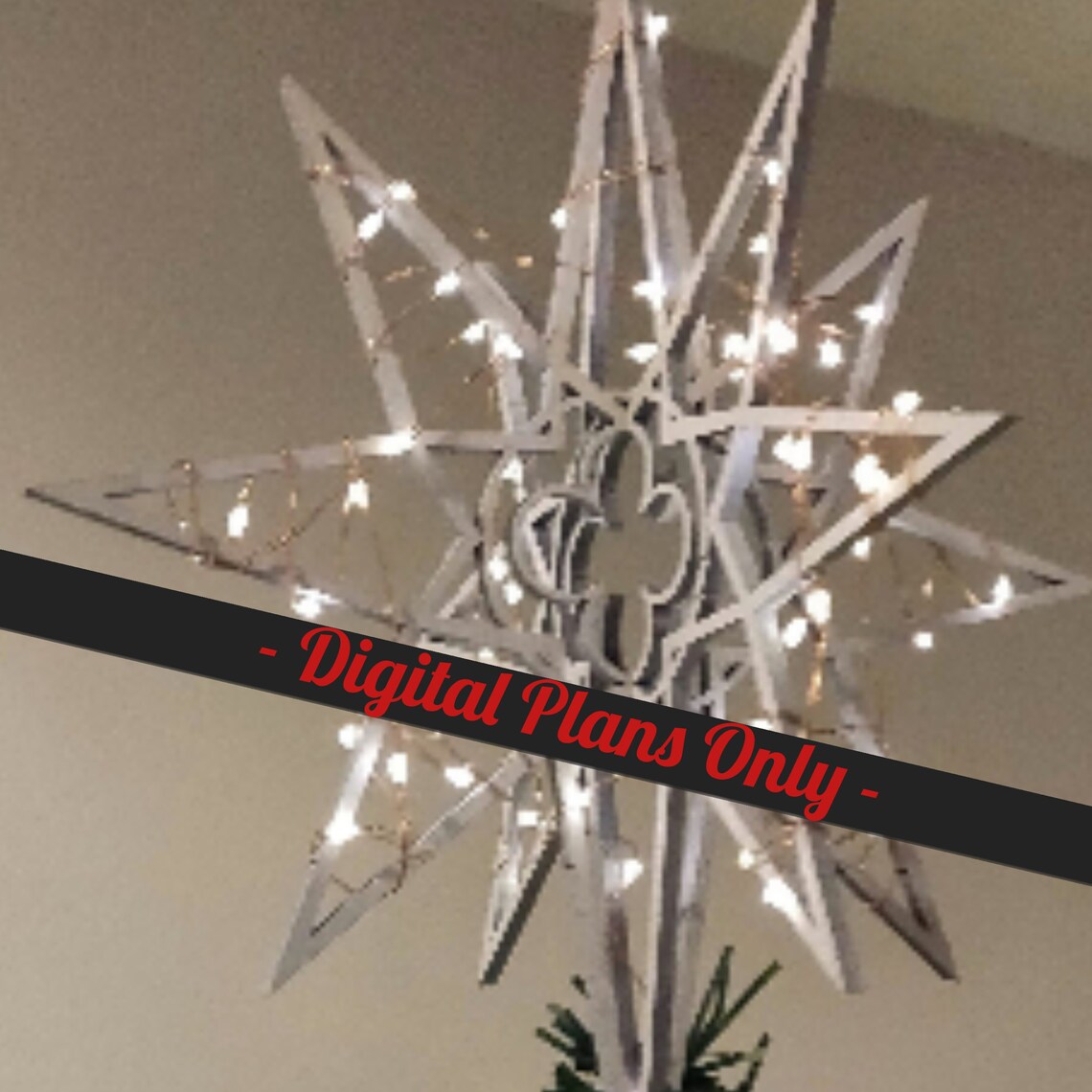 Star With Cross - Christmas Tree Topper [digital File] - Etsy