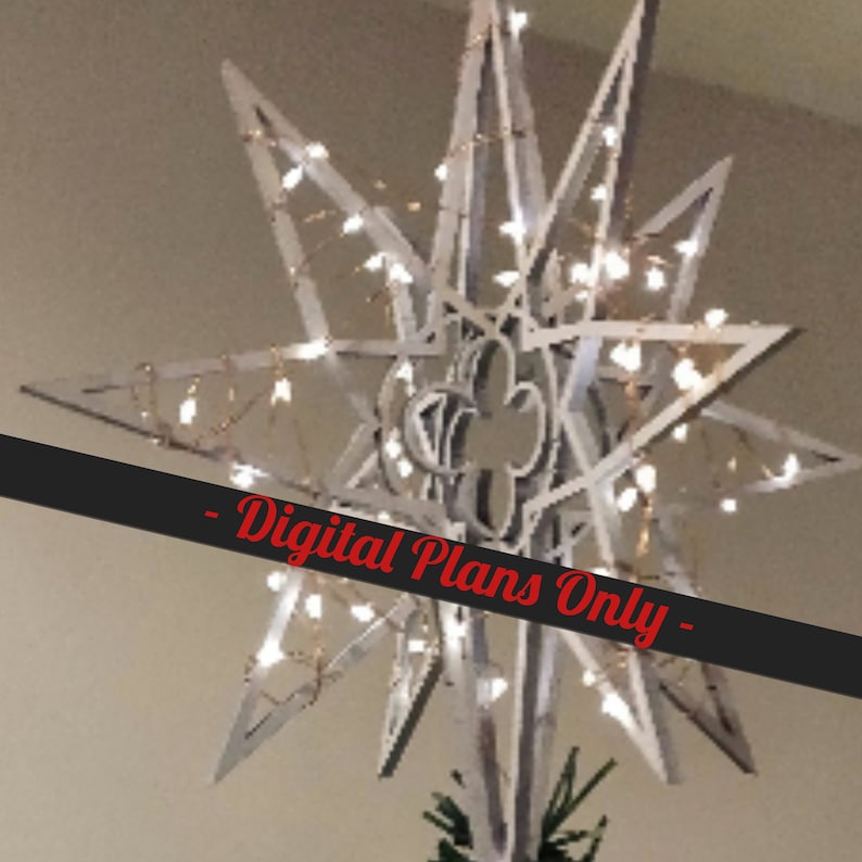 Star With Cross - Christmas Tree Topper [digital File] - Etsy
