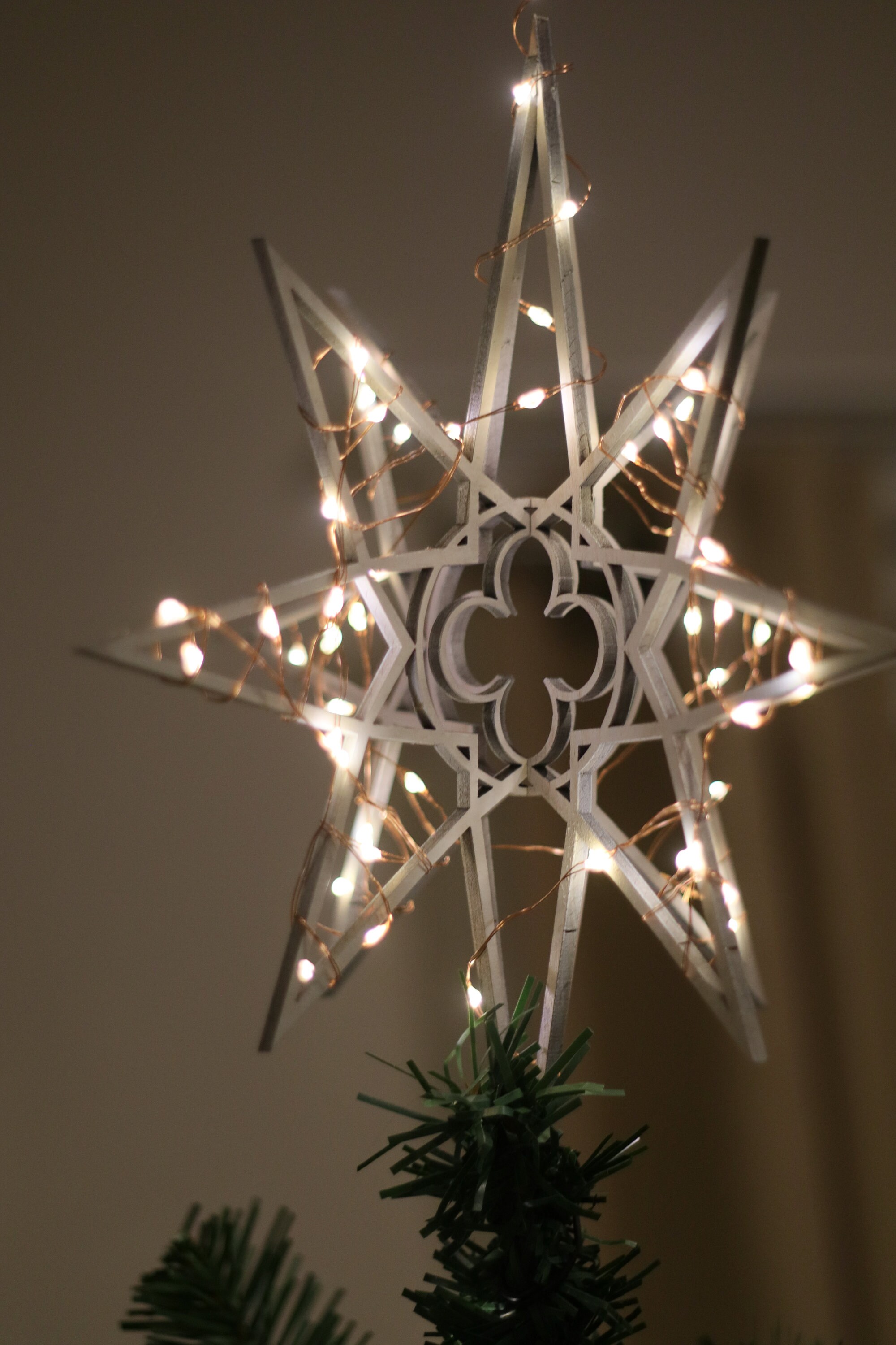 Cross-centered Star Tree Topper LED - Etsy