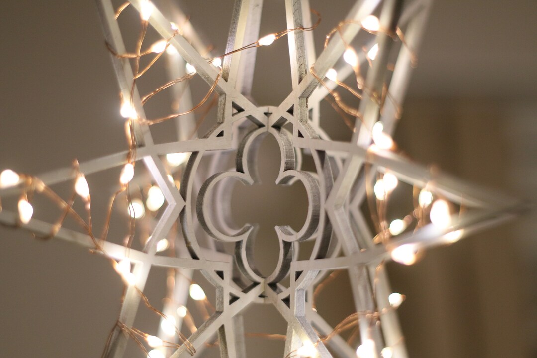 Cross-centered Star Tree Topper LED - Etsy