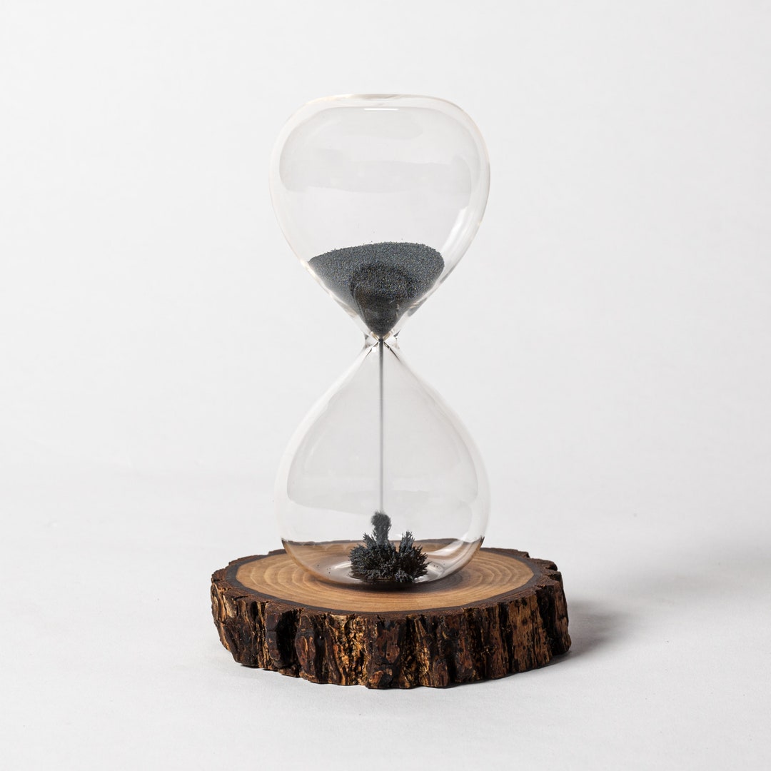 Magnetic Sand Timer With Live Edge Walnut Base - Handcrafted Home Décor ...