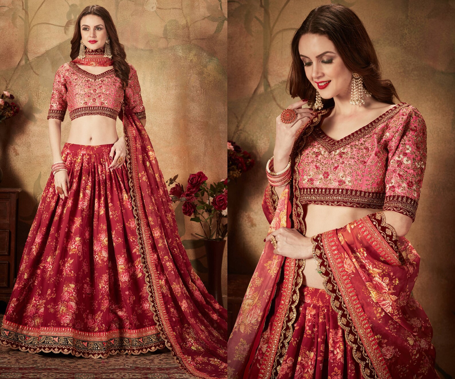 Designer Maroon Lehenga Choli for Women Ready to Wear Custom - Etsy
