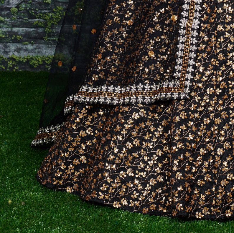 Black Designer Lehenga Choli for Women Ready to Wear Custom - Etsy