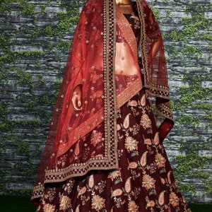 Maroon Lehenga Choli for Women Ready to Wear Custom Size - Etsy