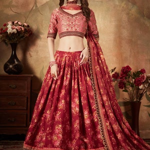Designer Maroon Lehenga Choli for Women Ready to Wear Custom | Etsy