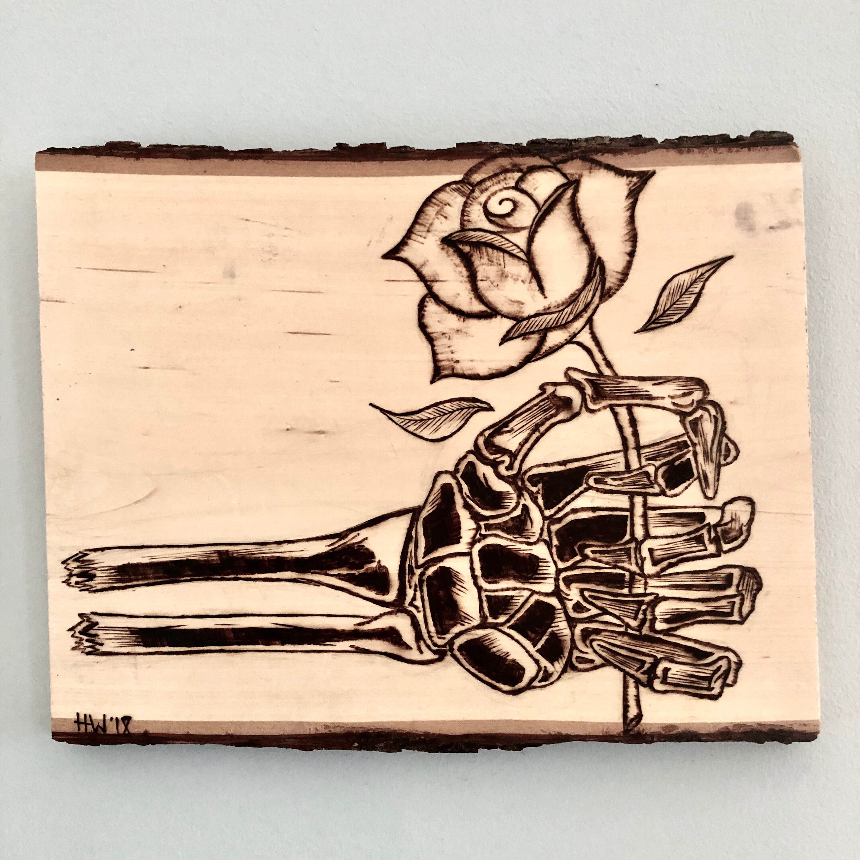 Skeleton Rose Hand Wood Burn - Etsy