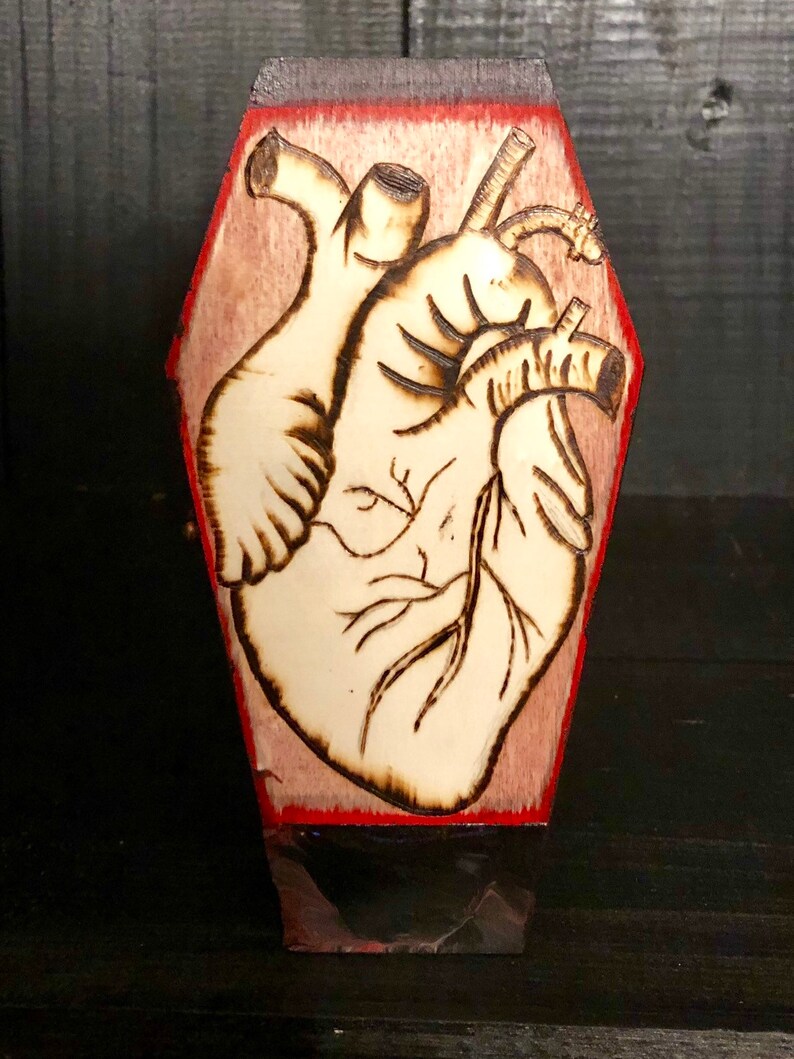 Coffin Boxes Woodburned and Painted - Etsy