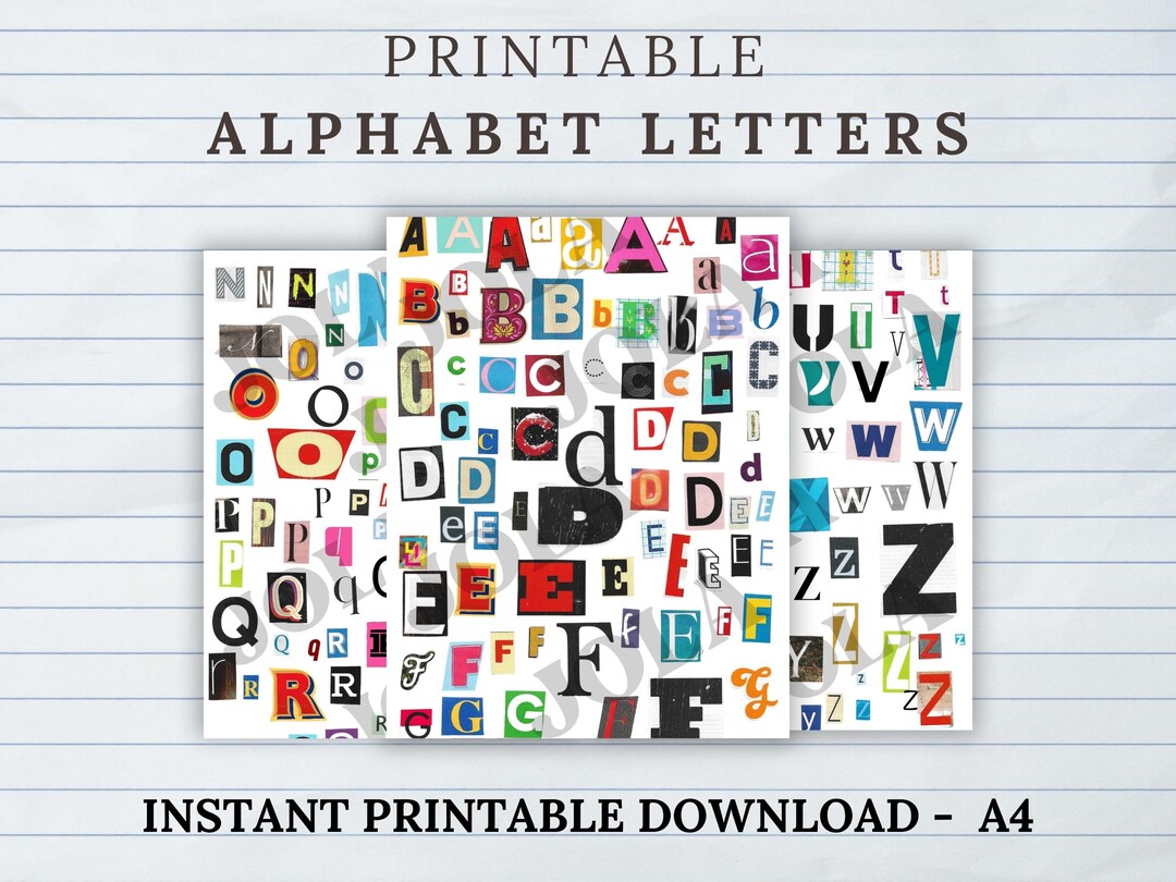 Printable Magazine Cutout Letters for Collage, Vision Board, Junk ...