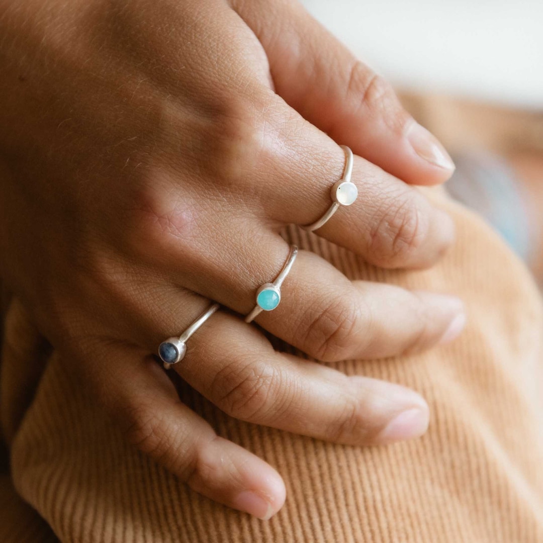 Gemstone Adjustable Ring, Gemstone Rings, Stacking Ring, Surfer Jewelry ...