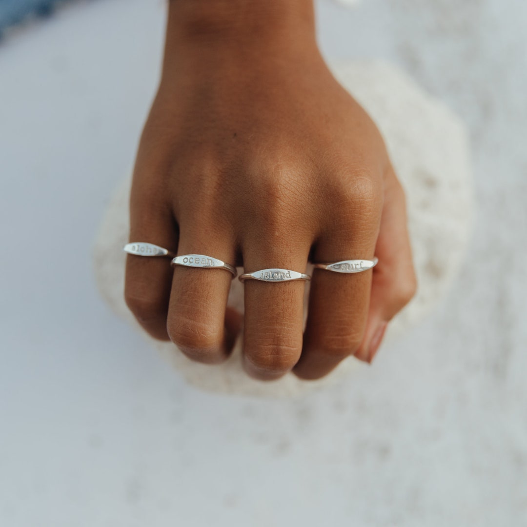 Surf Vibes Ring Word Rings Stacking Ring Adjustable Ring - Etsy