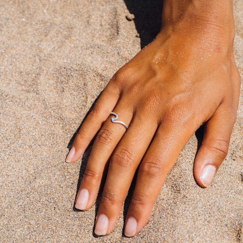 Surfer Girl Ring Wave Ring Stacking Ring Adjust Ring Surf - Etsy