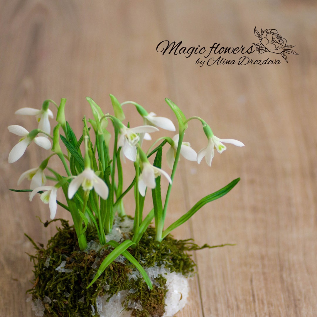 Artificial Snowdrop Floral Arrangement- Spring Flower Home Decor - Etsy