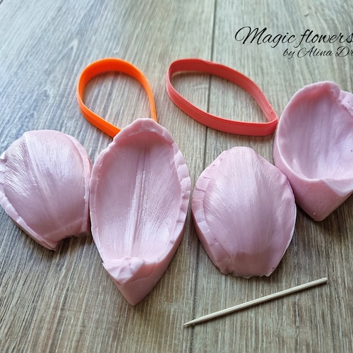 Big Rose Flower Silicone Veiner and Plastic Cutter Set - Etsy